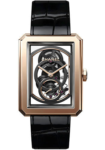 Chanel BOYFRIEND Skeleton Manual-Wind Watch - Large Beige Gold Case